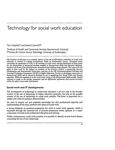 Technology for social work education | Teaching Resources