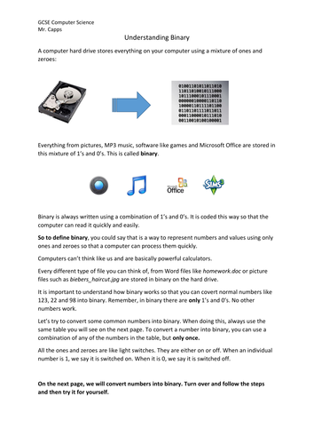 Denary / Binary conversion | Teaching Resources Denary / Binary conversion | Teaching Resources