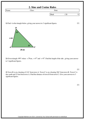Sine And Cosine Rule Teaching Resources
