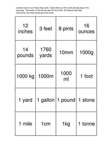 Metric/Imperial Conversion Snap | Teaching Resources