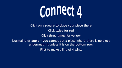 Interactive Connect 4 | Teaching Resources