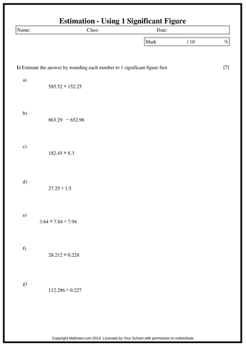 Estimation - 1 sf | Teaching Resources