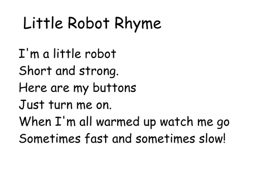 How to make a robot puppet (and associated rhyme) | Teaching Resources