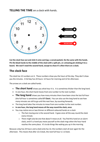 Telling the Time on an Analogue Clock | Teaching Resources