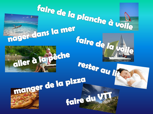 Activities on holiday using the near future tense | Teaching Resources