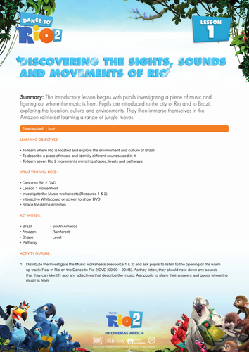 Dance to Rio - PE resources based on Rio 2 film | Teaching Resources