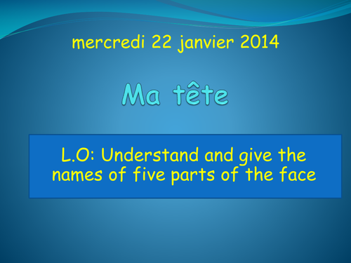Ma tête | Teaching Resources