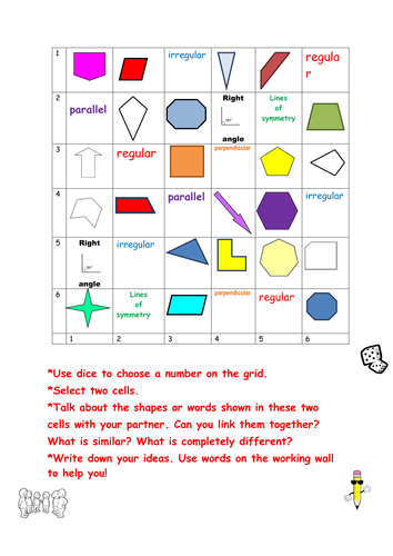 2D SHAPE LEARNING GRID | Teaching Resources