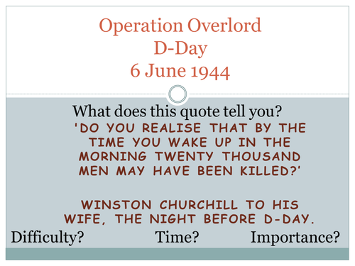 Operation Overlord | Teaching Resources
