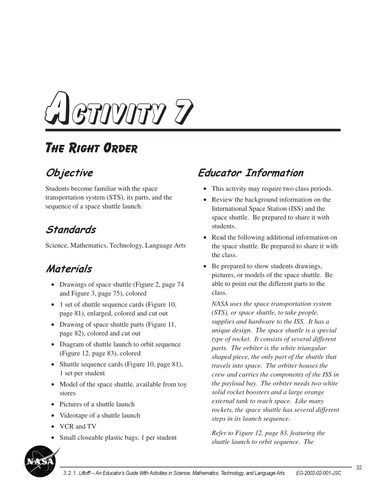 The Right Order Activity | Teaching Resources