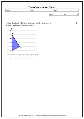 GCSE Maths: Shear transformation lesson. by oralhurt - Teaching ...