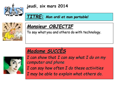 Studio 1 3.3 Mon ordi et mon portable | Teaching Resources