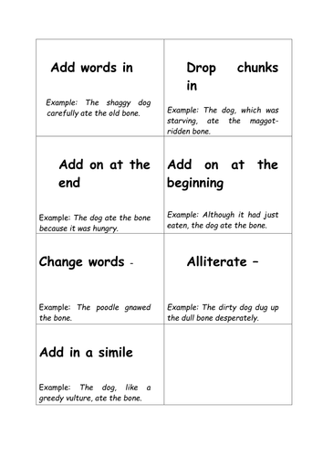 Making sentences more interesting | Teaching Resources