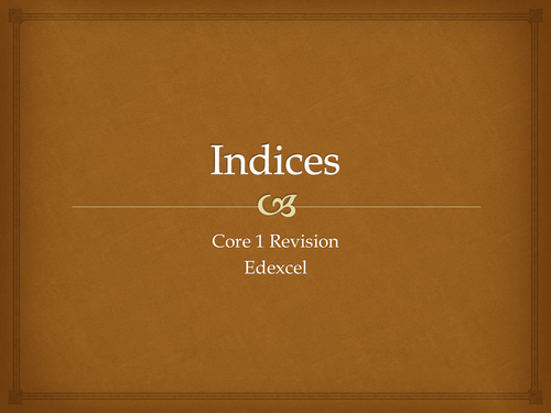 Core 1 Indices Revision Quiz | Teaching Resources