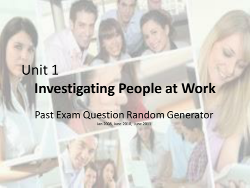 AS Edexcel Unit 1 Exam Question Random Generator | Teaching Resources