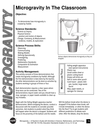 Microgravity In The Classroom | Teaching Resources