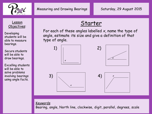 Bearings calculating & measuring by deechadwick - Teaching Resources - TES