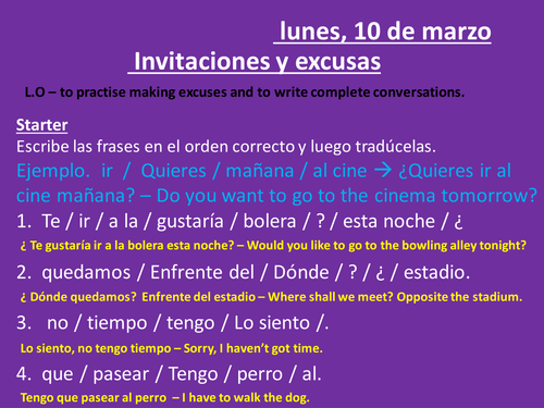 Mira 2 Module 2 - Invitations and excuses | Teaching Resources