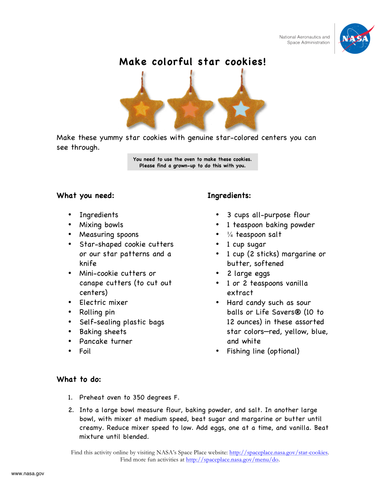 Make colourful star cookies! | Teaching Resources