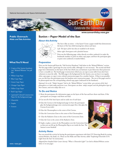 Sunion – Paper Model of the Sun | Teaching Resources