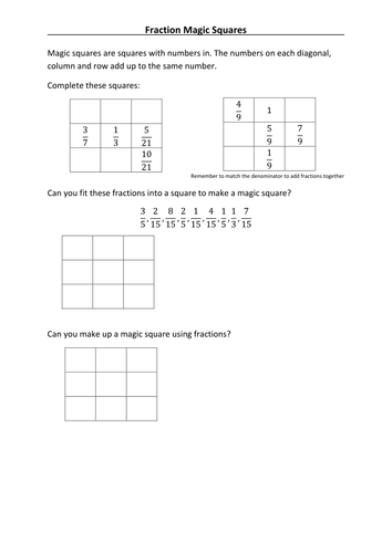 Extension fraction questions for KS3 | Teaching Resources