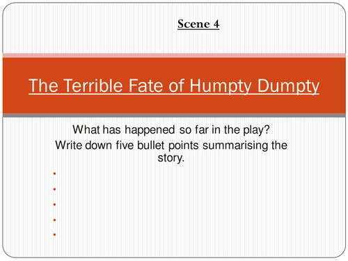 'The Terrible Fate of Humpty Dumpty' Scene 4 | Teaching Resources
