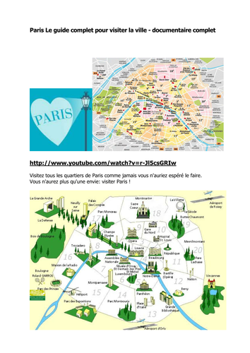 Introduction de la ville de Paris | Teaching Resources