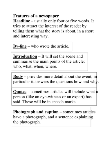 Journalistic style Year 6 | Teaching Resources