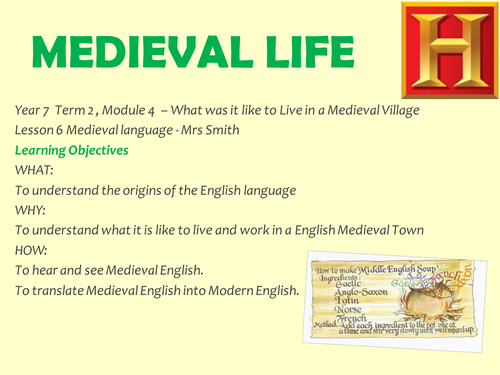 Life in Medieval England - Lesson 6 | Teaching Resources