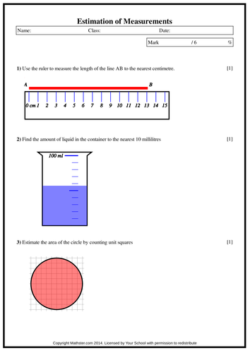 Estimation of Measurements | Teaching Resources