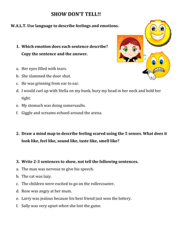 Show don't tell | Teaching Resources