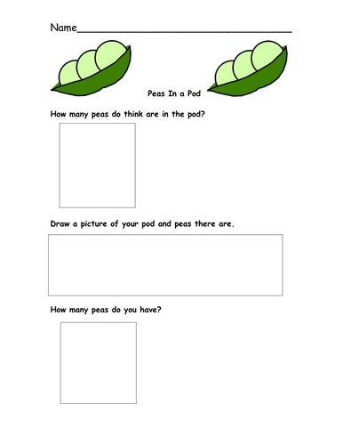peas in a pod activity | Teaching Resources