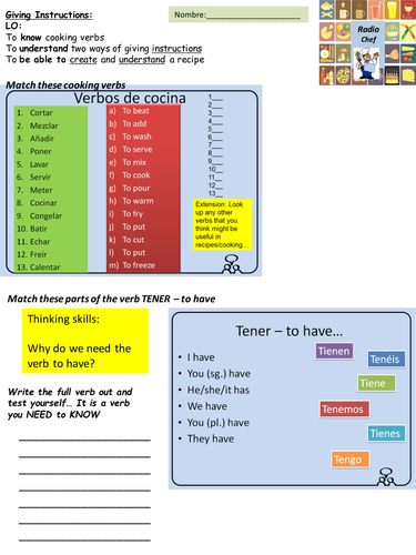 Giving Instructions - Recipe | Teaching Resources