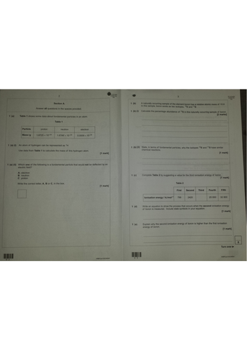 AQA CHEM1 June14 Walkthrough Q1 - Atomic Structure | Teaching Resources