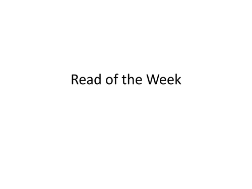 Read of the Week | Teaching Resources
