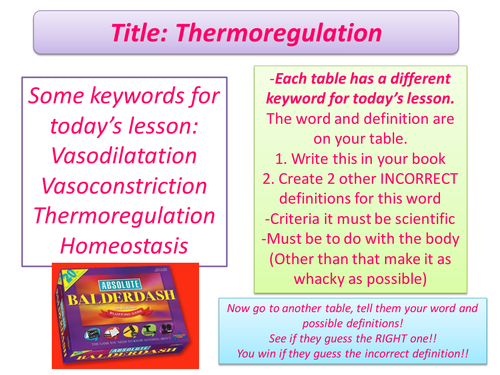 Homeostasis/ Thermoregulation Lesson | Teaching Resources Homeostasis/ Thermoregulation Lesson | Teaching Resources