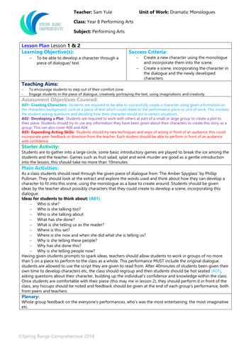 Dramatic Dialogue Unit | Teaching Resources