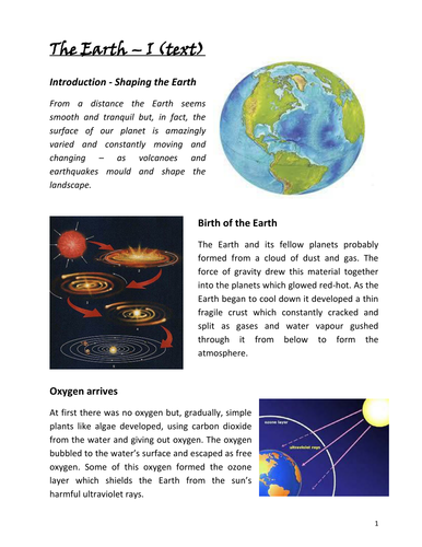 The Earth | Teaching Resources