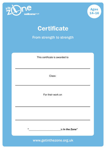 From strength to strength: Certificate | Teaching Resources