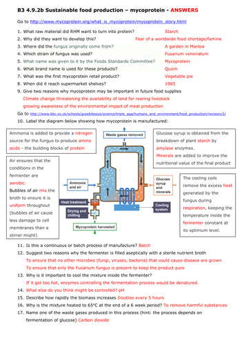 Mycoprotein webquest | Teaching Resources