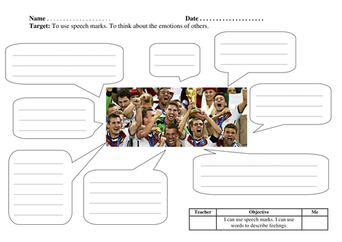 World Cup Speech Marks | Teaching Resources