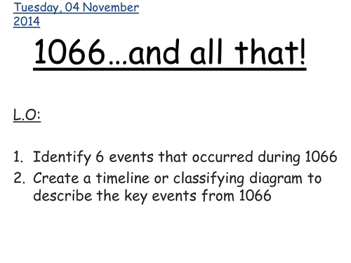 1066 and all that! | Teaching Resources