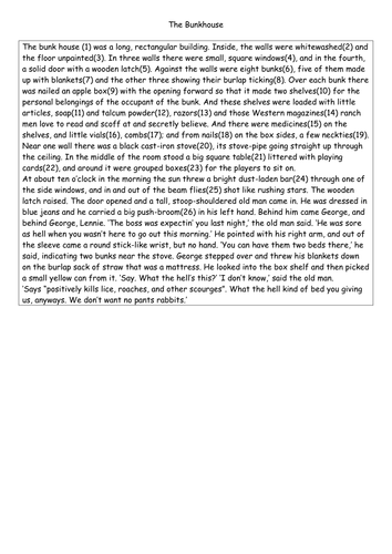 Chapter two- A description of the bunkhouse | Teaching Resources
