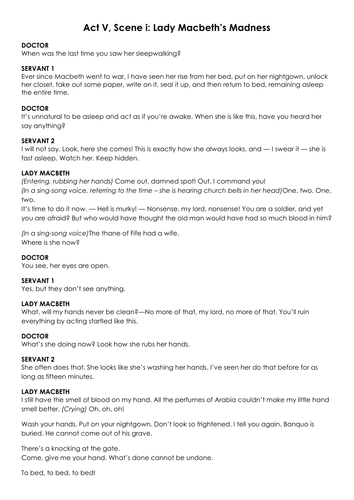 MACBETH SoW: Script | Teaching Resources