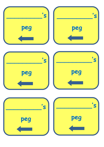 Peg Name Labels | Teaching Resources