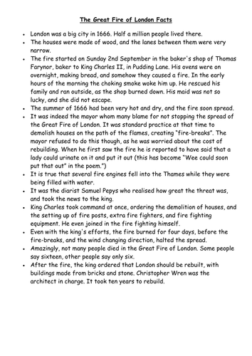 The Great Fire of London | Teaching Resources