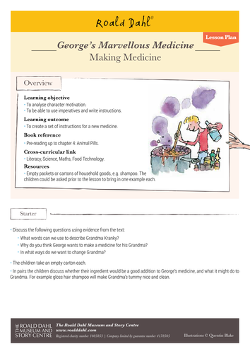 George’s Marvellous Medicine - Lesson Plan | Teaching Resources