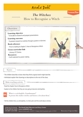 Roald Dahl's 'The Witches' - Lesson Plan | Teaching Resources