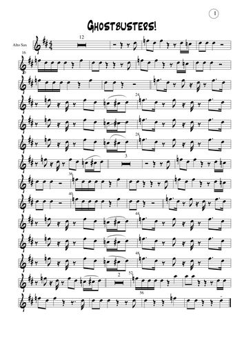 Ghostbusters - A Band Arrangement by musicals4kidz - Teaching Resources ...