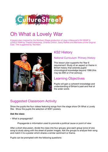 WW1 propaganda songs and posters | Teaching Resources